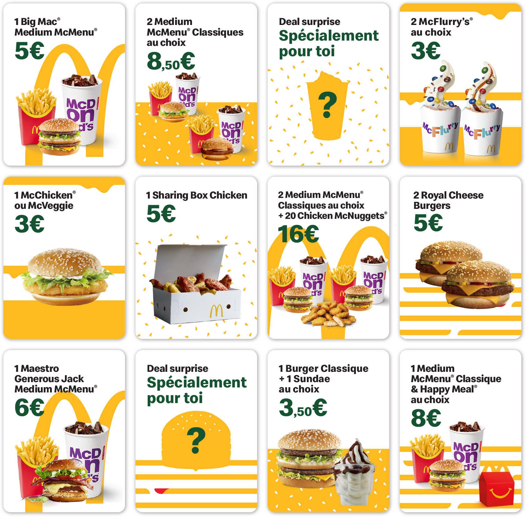 1 mois, 12 deals de dingue dans votre app ! | McDonald's Belgique